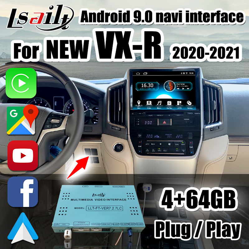 4+64GB CarPlay/Android Auto interface รวม Waze , YouTube , Netflix สำหรับ Land Cruiser 2020-2021 ...